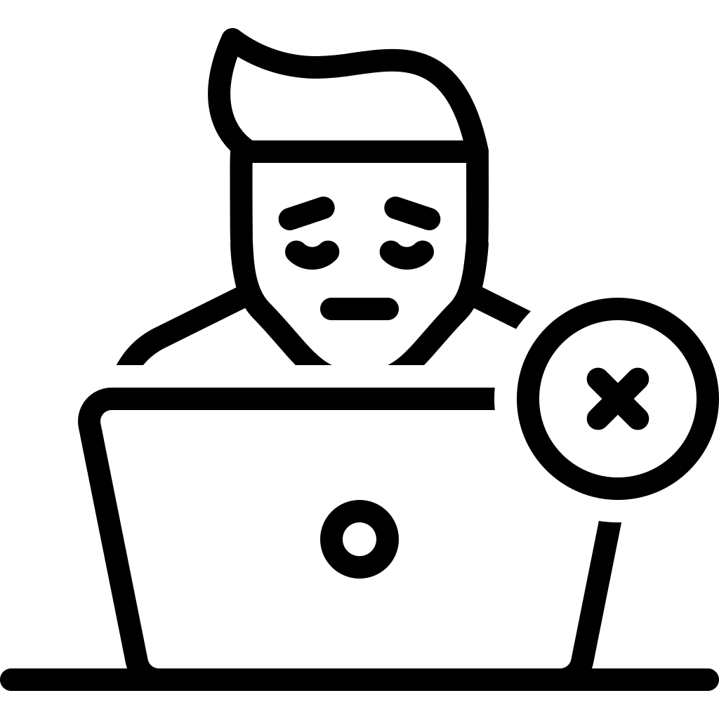 Cant, authentication, user, cancel, laptop, unable icon - Download on ... Cant, authentication, user, cancel, laptop, unable icon - Download on ...